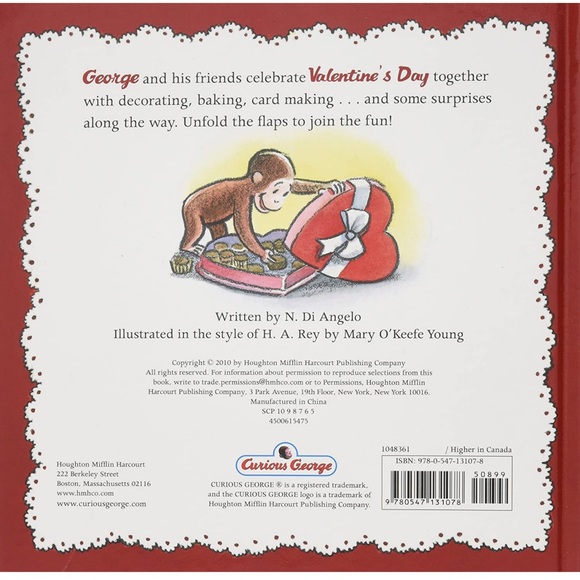 Other | Happy Valentines Day Curious George With Foldout Flaps | Poshmark